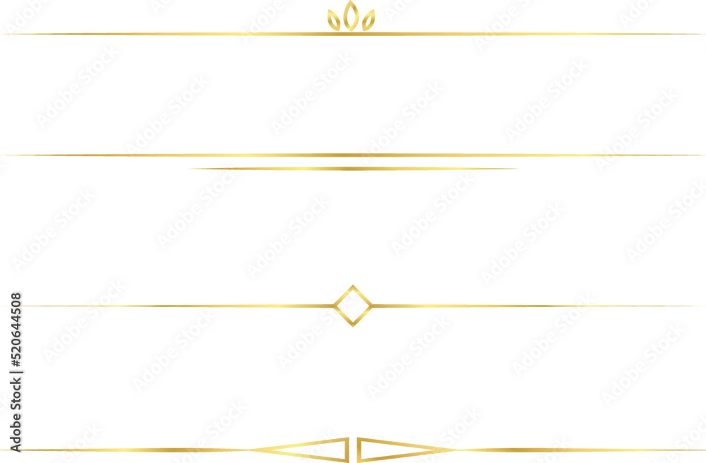 Vector of Simple Gold Divider Lines Stock Vector | Adobe Stock