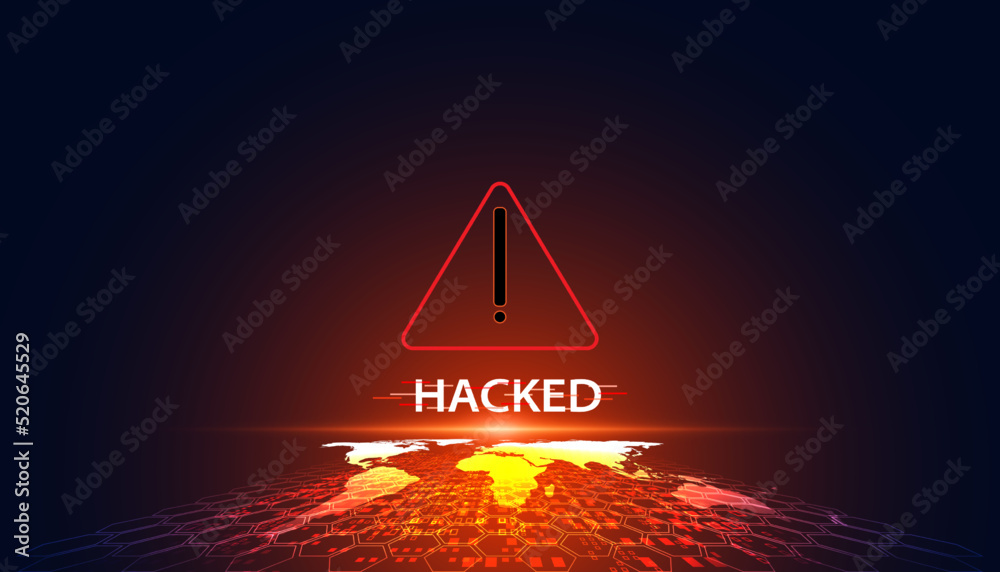 Abstract hack system hack warning symbol concept hacking warning in the ...