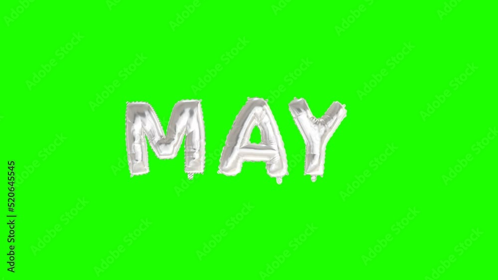 May Month. Helium Balloon. Green Screen And Alpha Luma Matte Channel ...