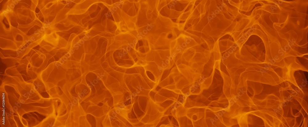 Wall of blazing fire background. Red flaming fire closeup with 3d ...