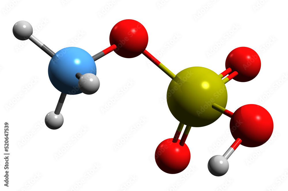 3D image of Methyl bisulfate skeletal formula - molecular chemical ...