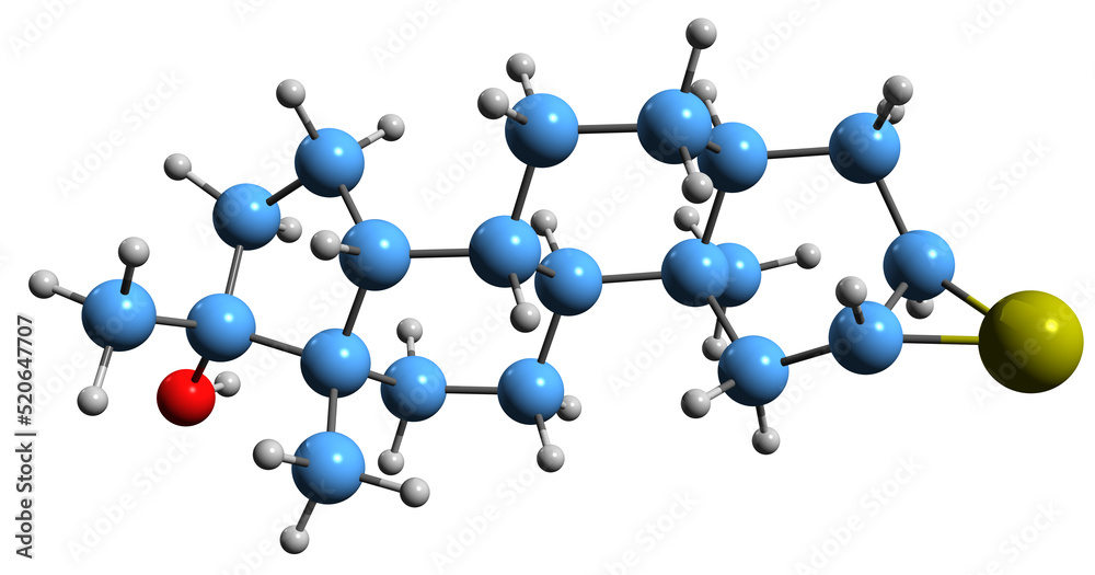 3D image of Methylepitiostanol skeletal formula - molecular chemical ...