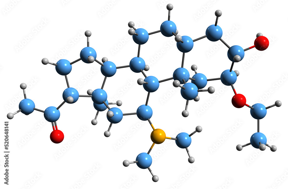 3D image of Minaxolone skeletal formula - molecular chemical structure ...