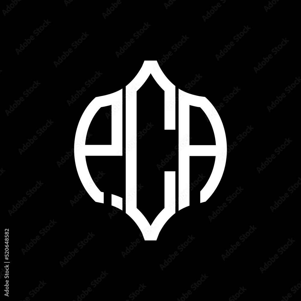 Vecteur Stock PCA letter logo. PCA best black background vector image ...