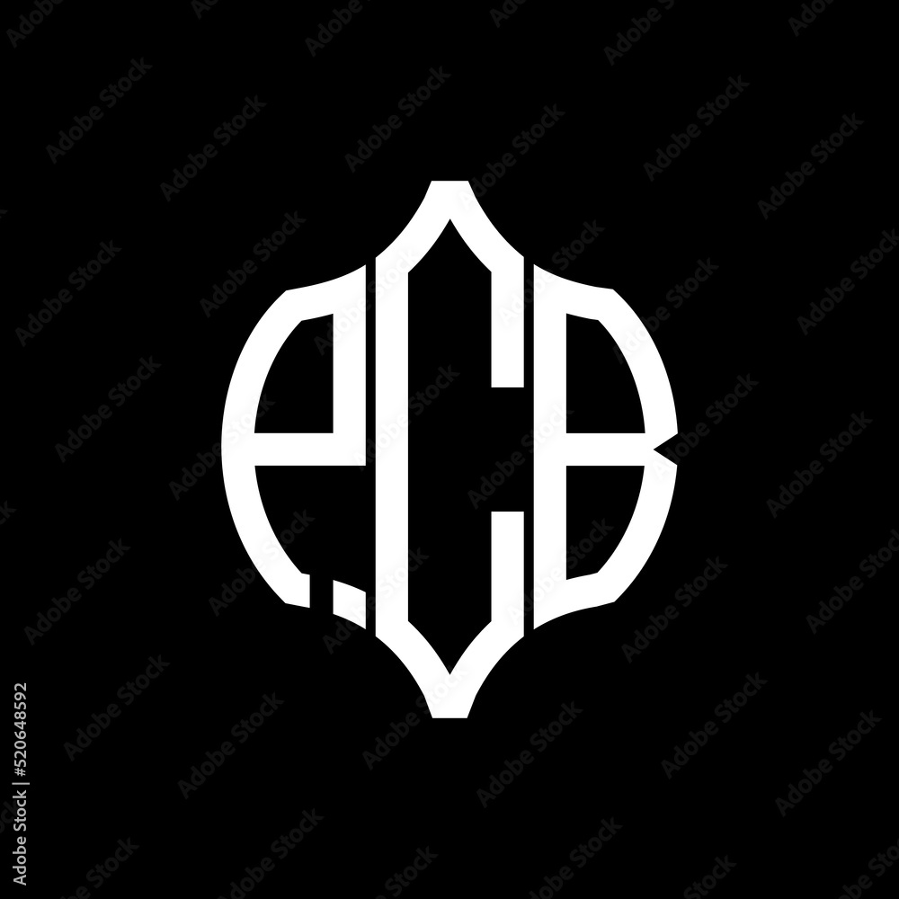 PCB letter logo. PCB best black background vector image. PCB Monogram ...