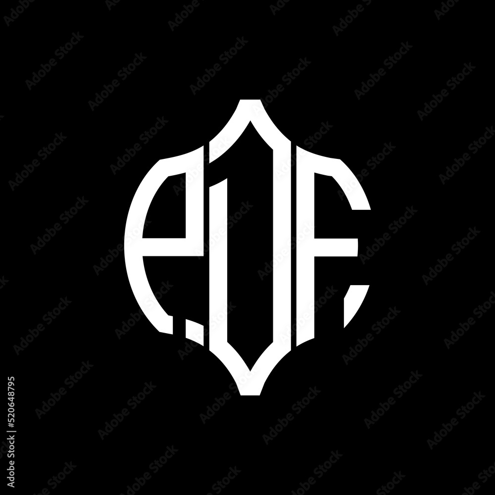 PDF letter logo. PDF best black background vector image. PDF Monogram ...