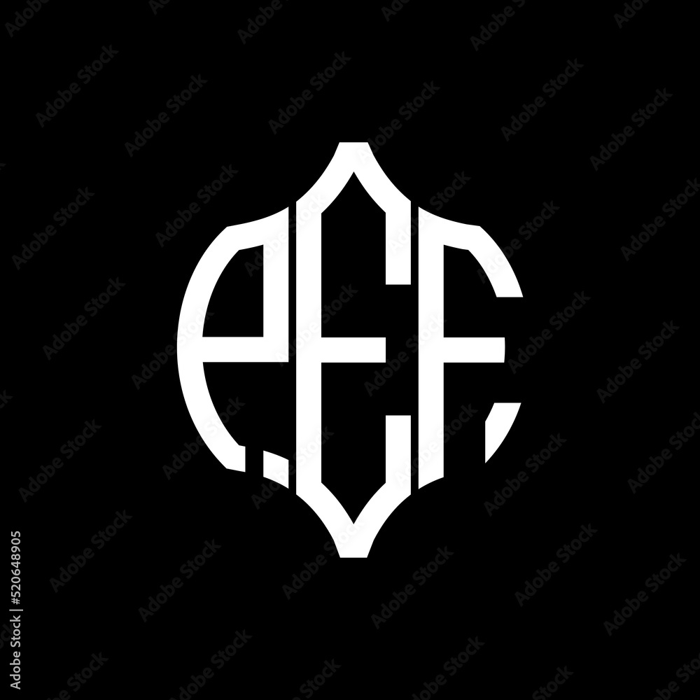 PEF letter logo. PEF best black background vector image. PEF Monogram ...