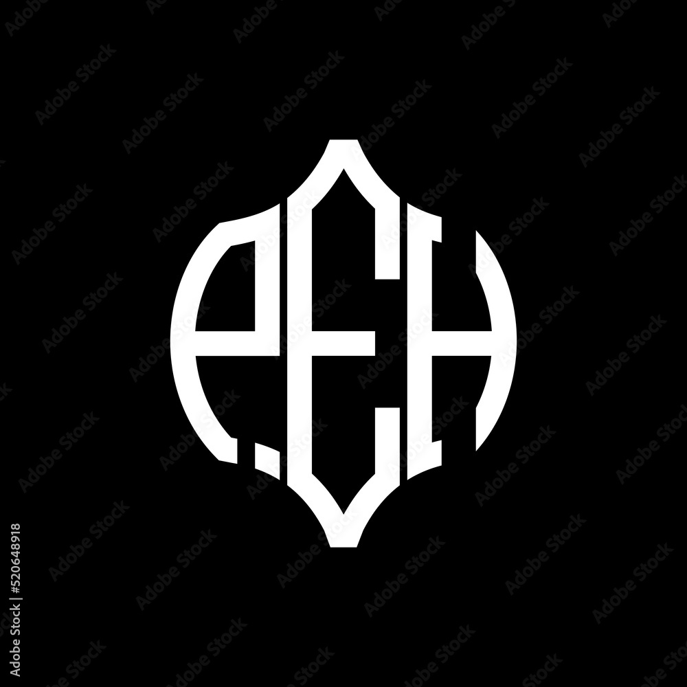 PEH letter logo. PEH best black background vector image. PEH Monogram ...