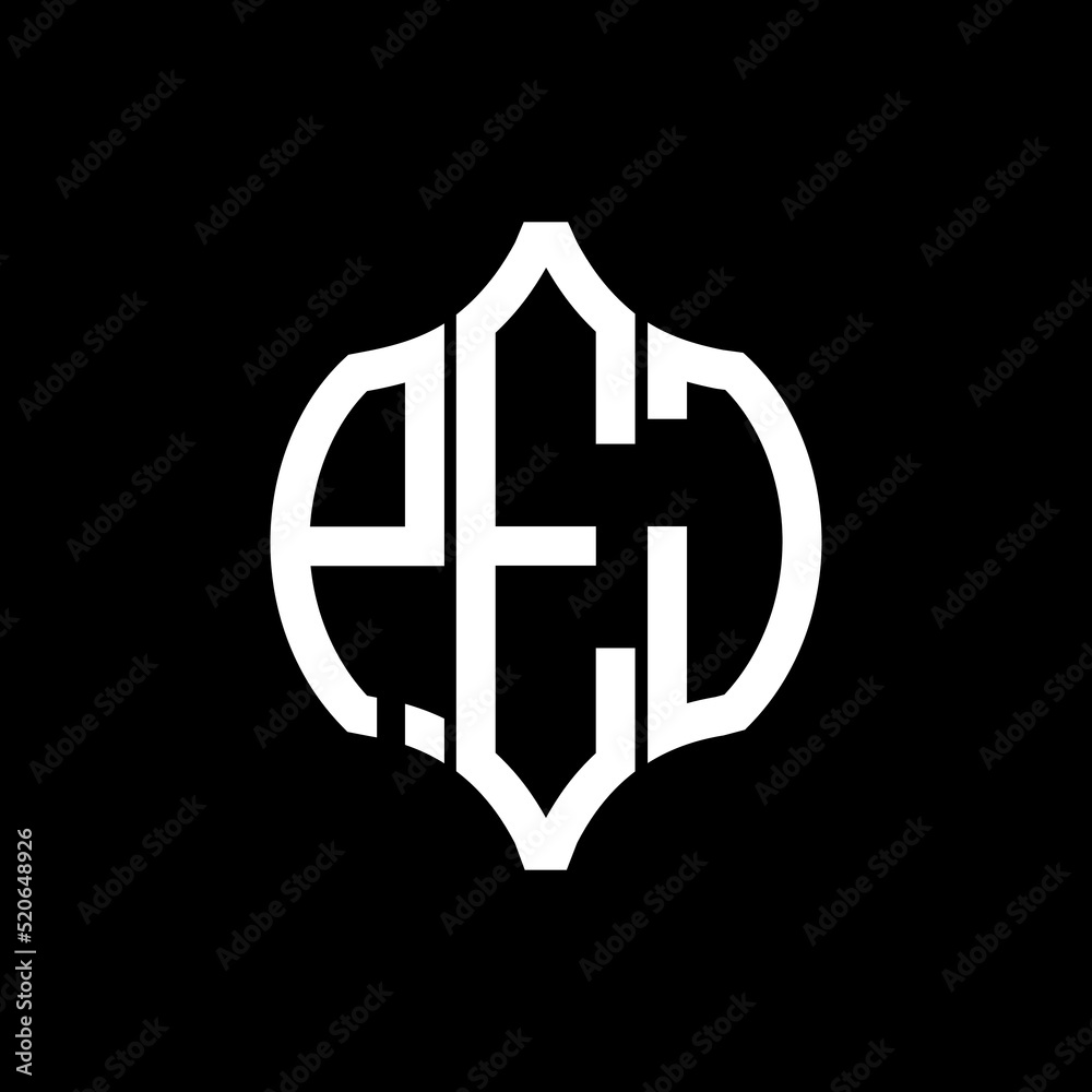 PEJ letter logo. PEJ best black background vector image. PEJ Monogram ...