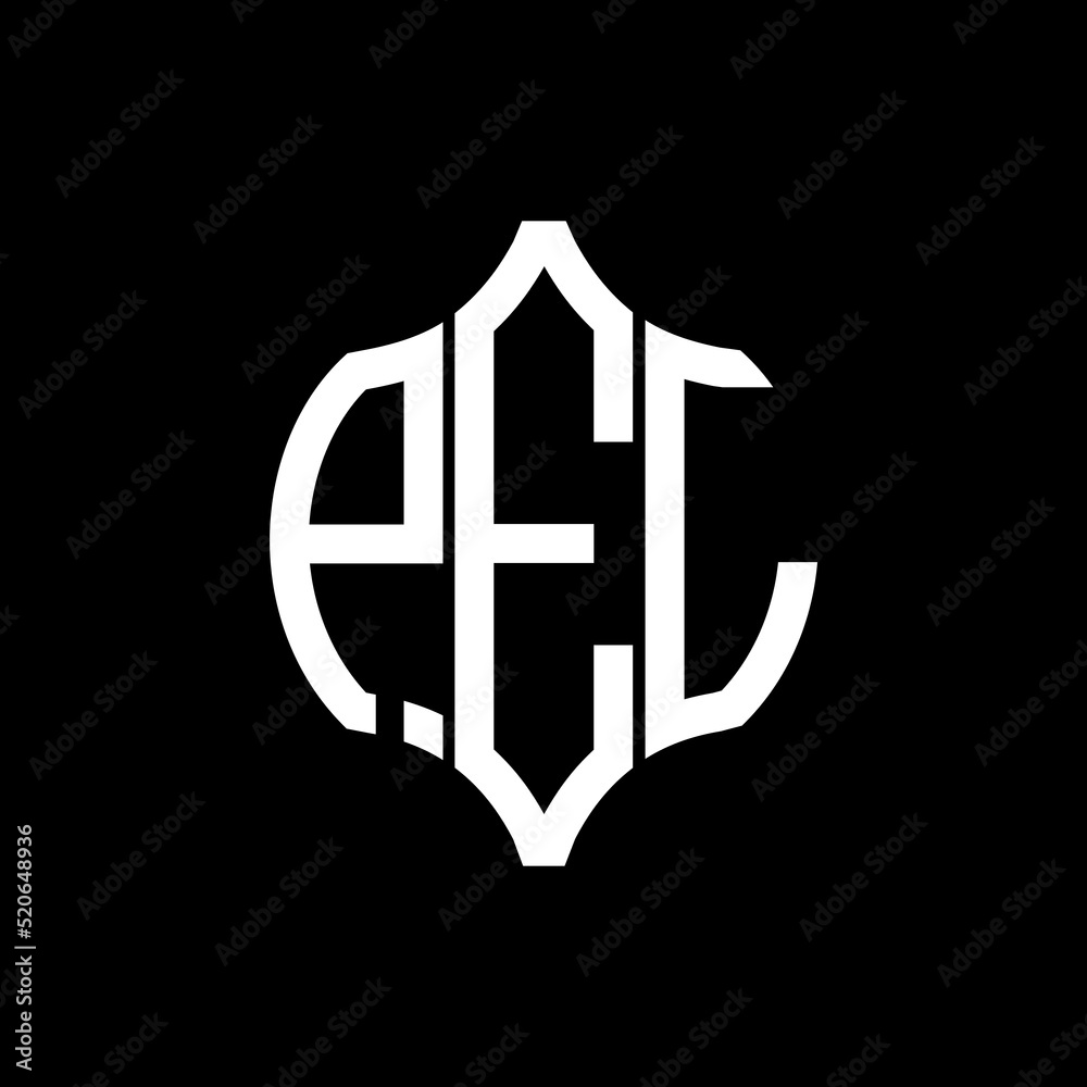PEL letter logo. PEL best black background vector image. PEL Monogram ...