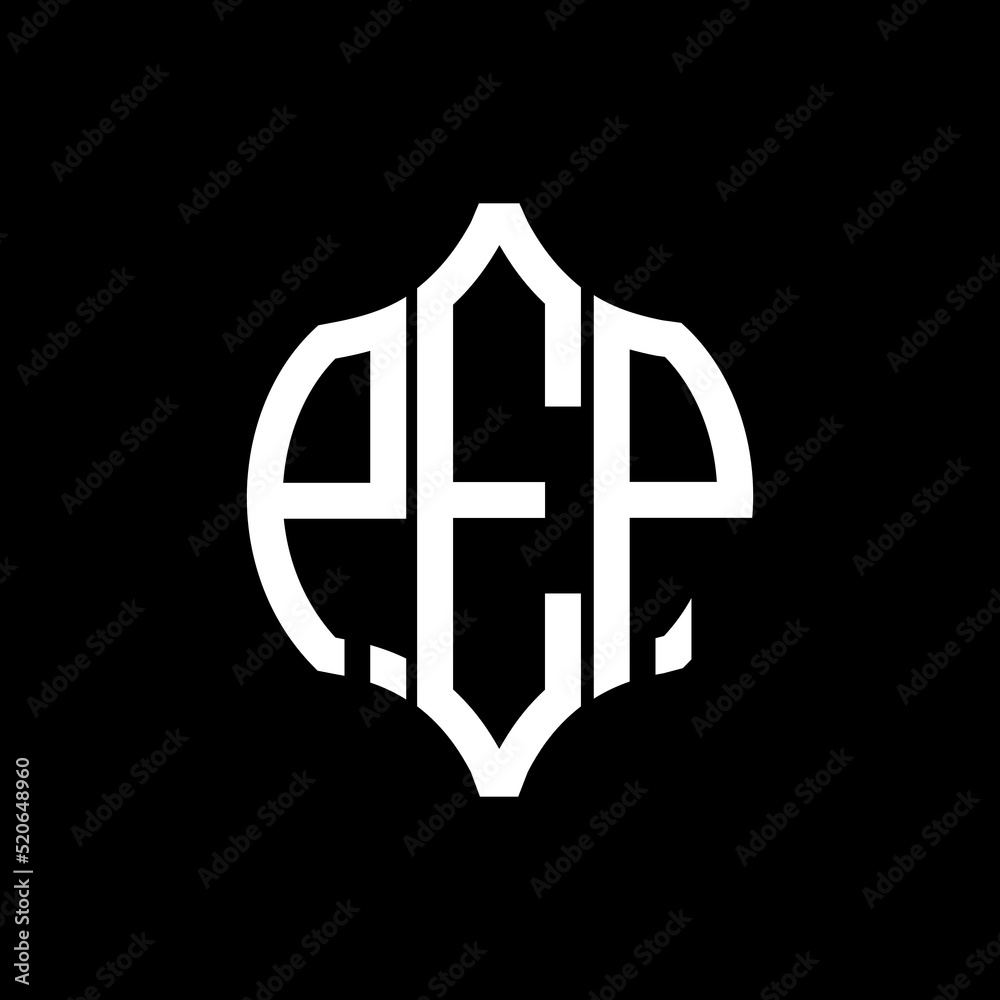PEP letter logo. PEP best black background vector image. PEP Monogram ...