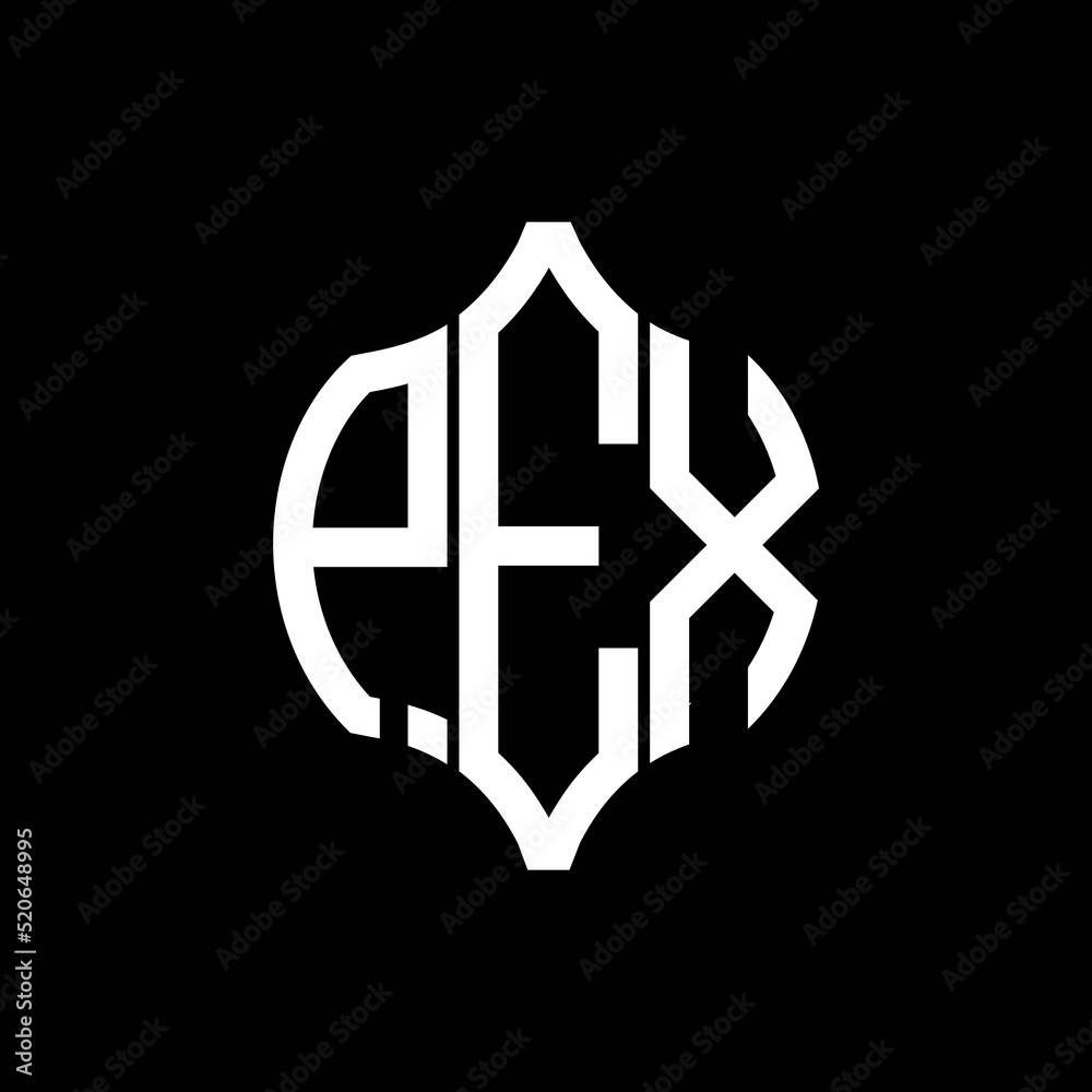 Pex Letter Logo Pex Best Black Background Vector Image Pex Monogram Logo Design For