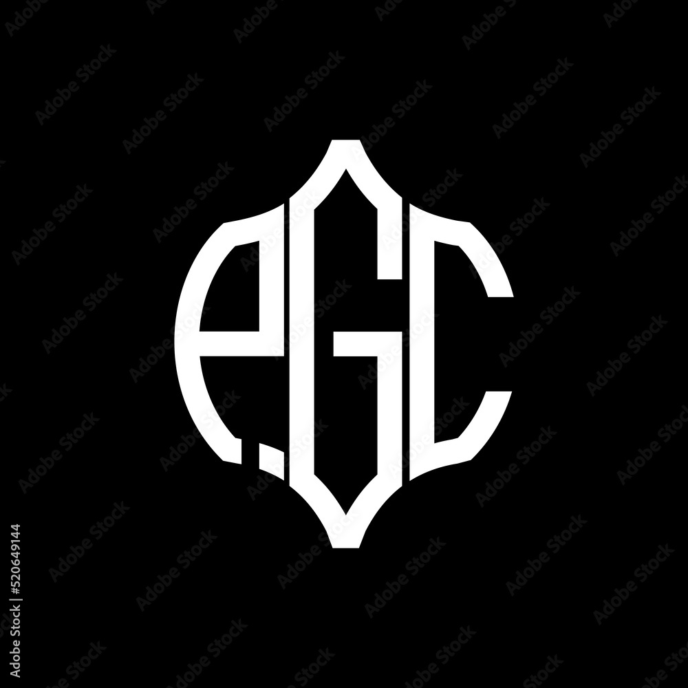 PGC letter logo. PGC best black background vector image. PGC Monogram ...