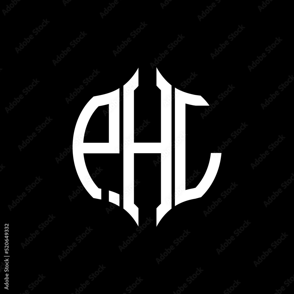 PHL letter logo. PHL best black background vector image. PHL Monogram ...