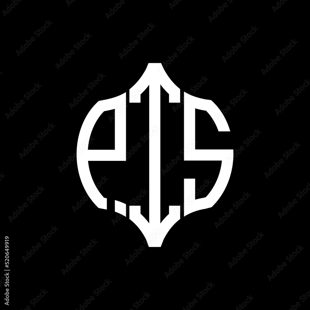 PIS letter logo. PIS best black background vector image. PIS Monogram ...