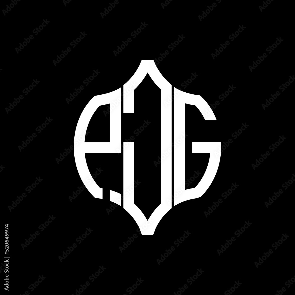PJG letter logo. PJG best black background vector image. PJG Monogram ...