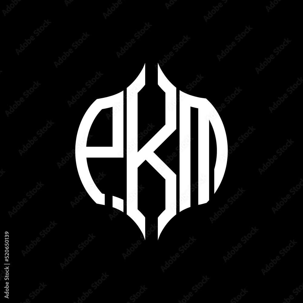 PKM letter logo. PKM best black background vector image. PKM Monogram ...