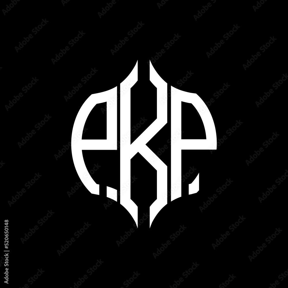 PKP letter logo. PKP best black background vector image. PKP Monogram ...