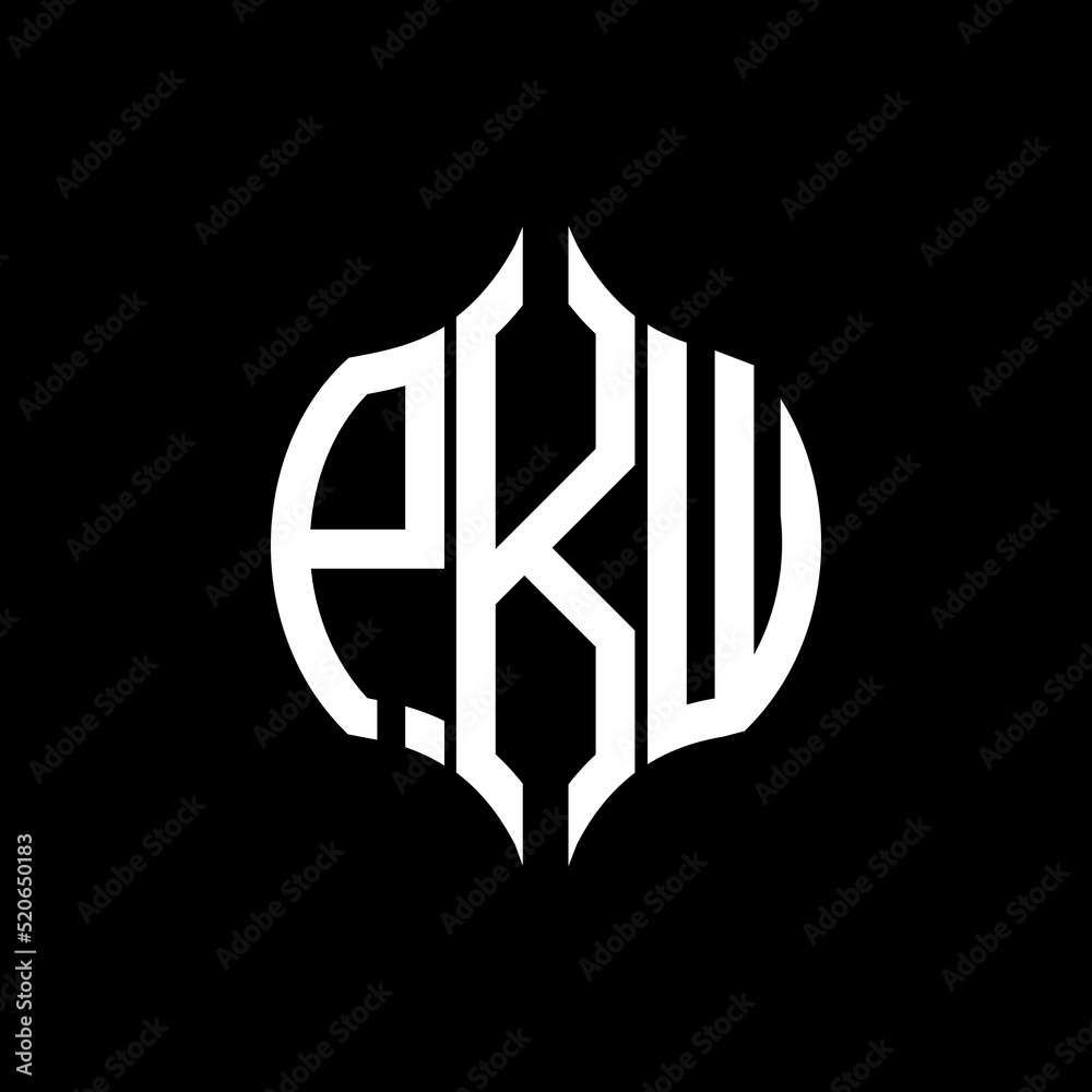 PKW letter logo. PKW best black background vector image. PKW Monogram logo design for ...