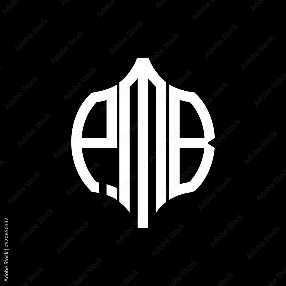 PMB letter logo. PMB best black background vector image. PMB Monogram ...