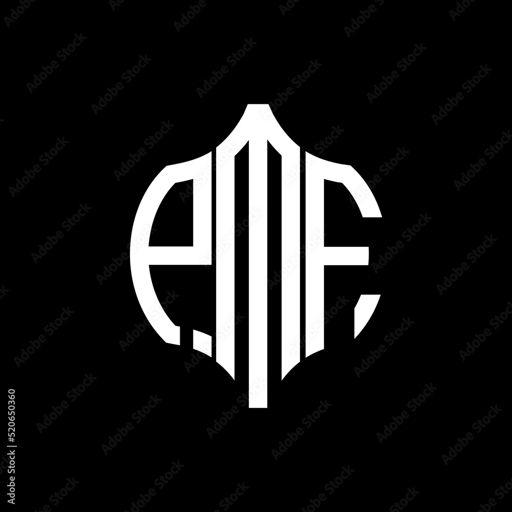 PMF letter logo. PMF best black background vector image. PMF Monogram ...