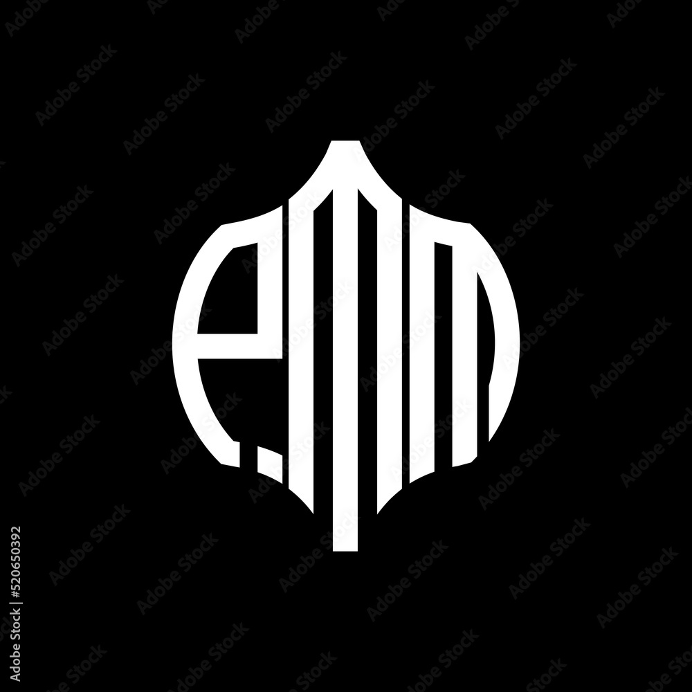 PMM letter logo. PMM best black background vector image. PMM Monogram ...