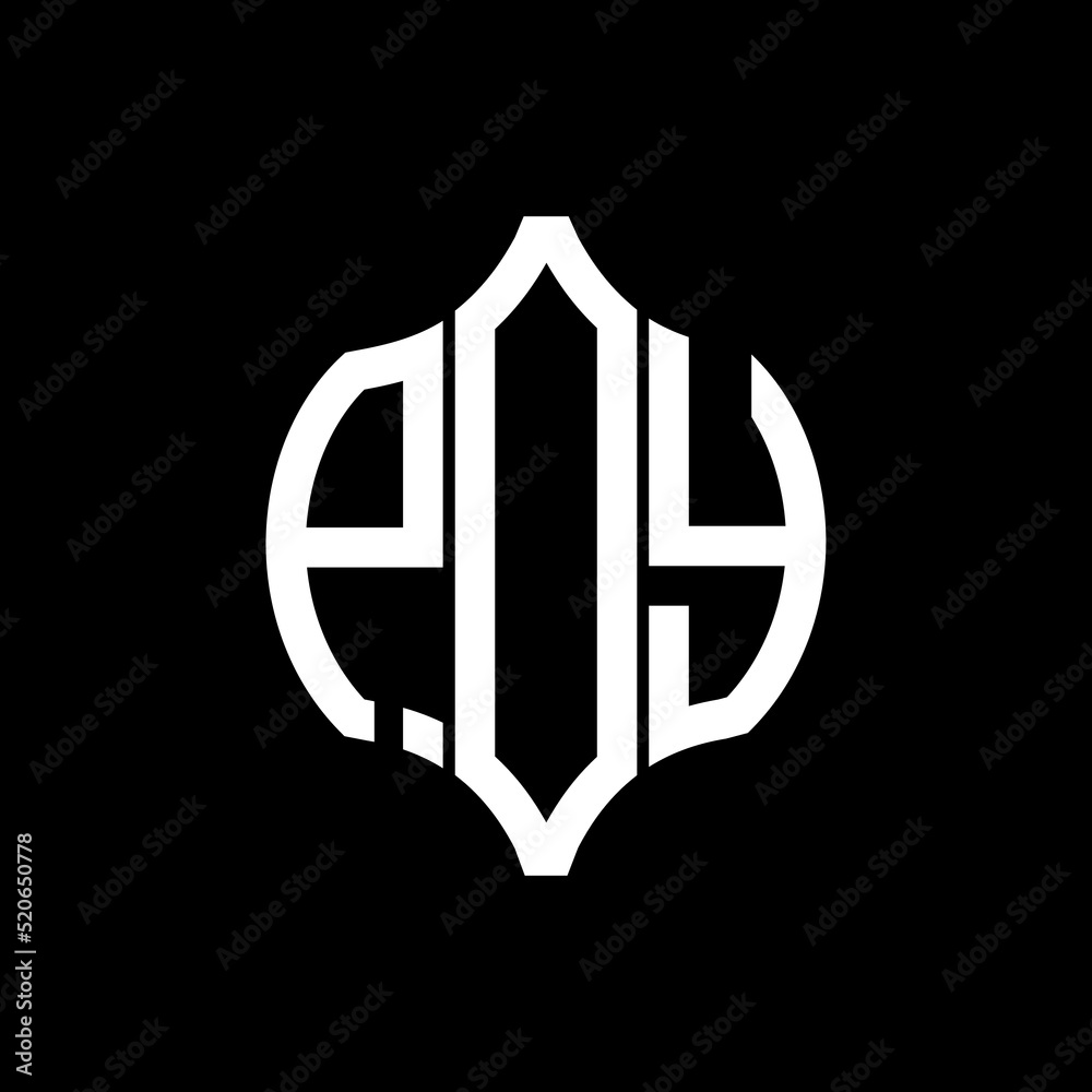 POY letter logo. POY best black background vector image. POY Monogram ...