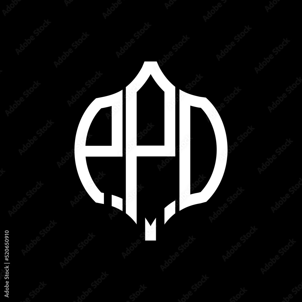PPO letter logo. PPO best black background vector image. PPO Monogram ...