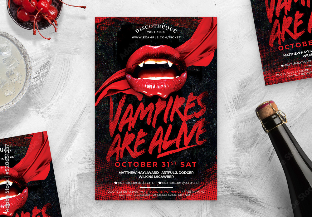 Halloween Vampire Flyer Poster Stock Template | Adobe Stock