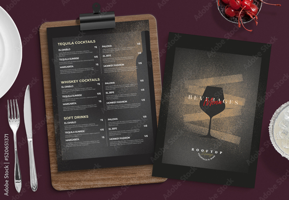 Restaurant Menu Stock Template | Adobe Stock