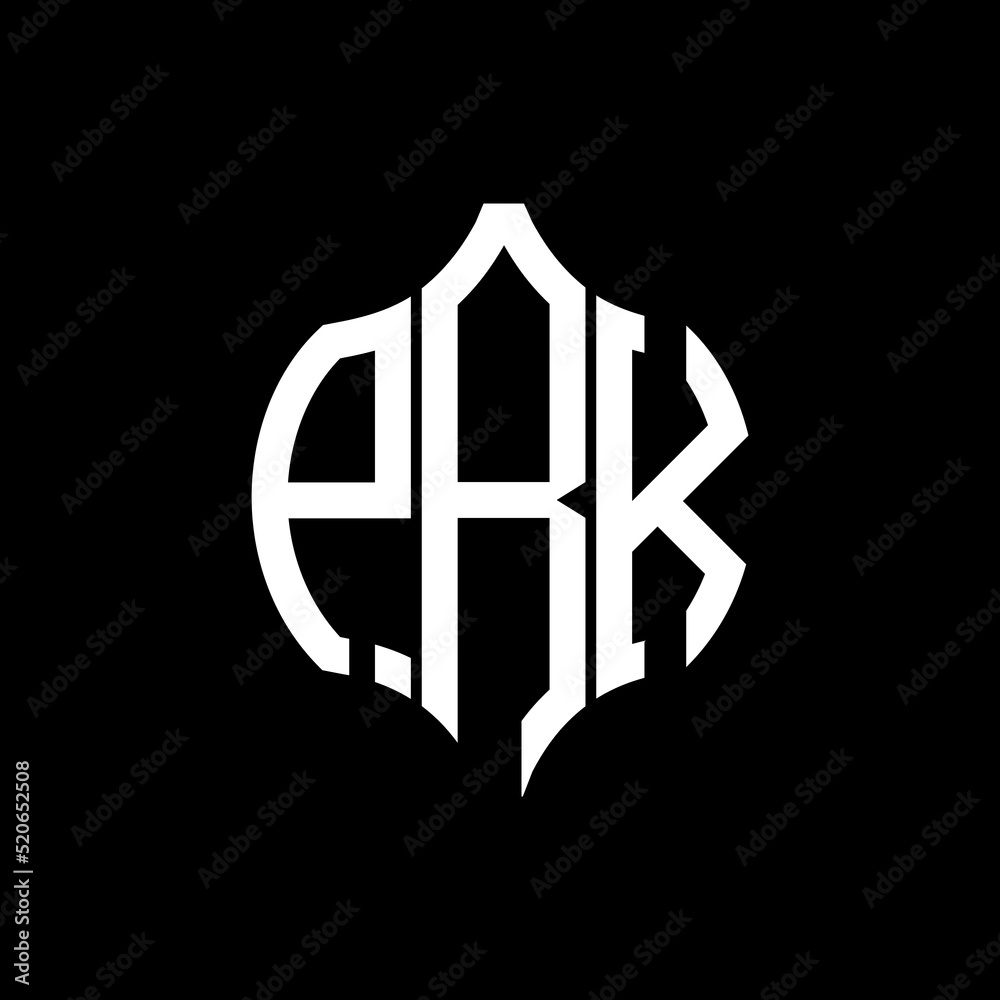 PRK letter logo. PRK best black background vector image. PRK Monogram ...