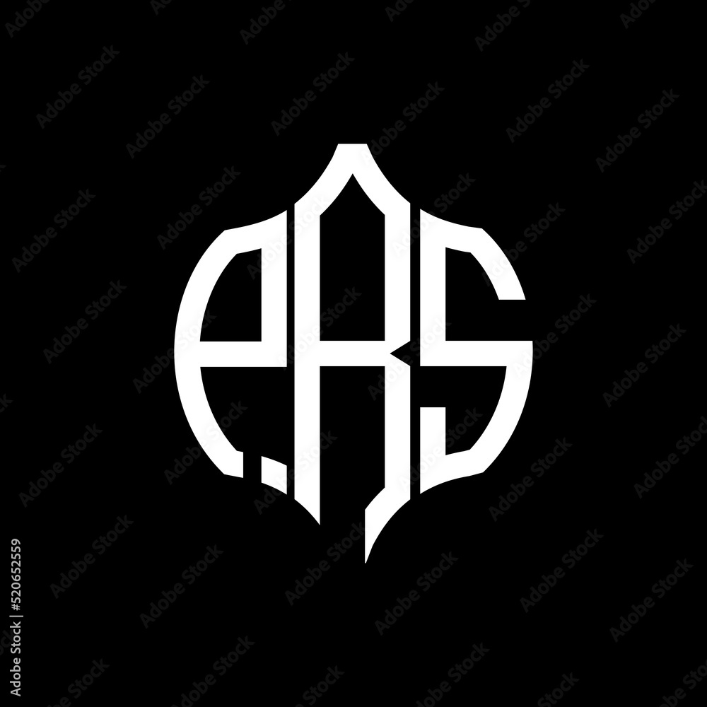 PRS letter logo. PRS best black background vector image. PRS Monogram ...