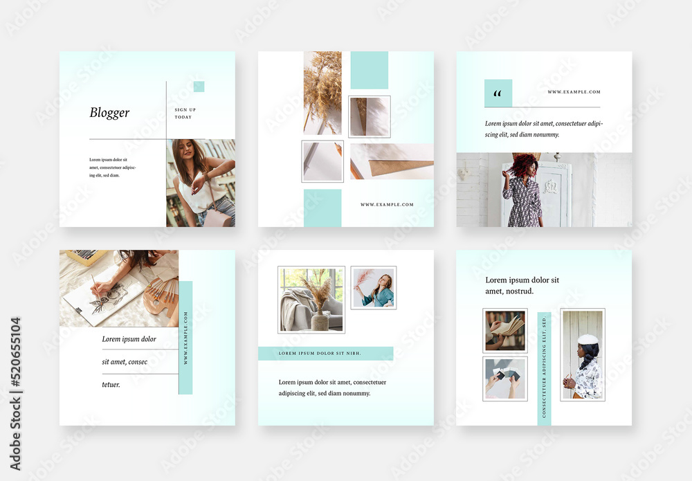 Simple Social Media Layouts for Creators Stock Template | Adobe Stock