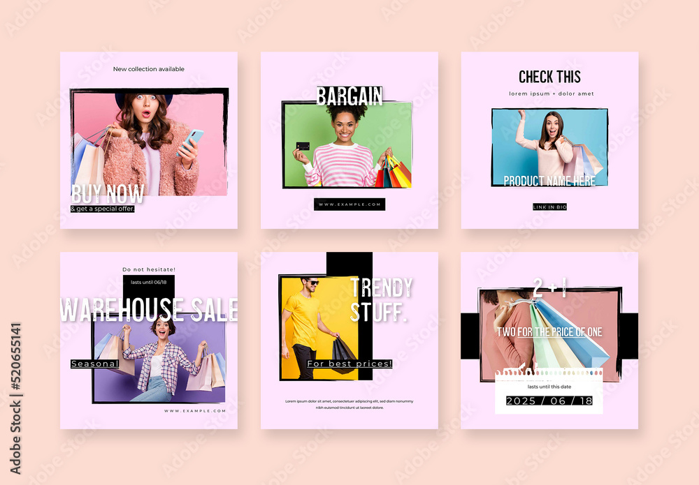 Creative Social Media Layouts for Product Advert Stock Template | Adobe ...