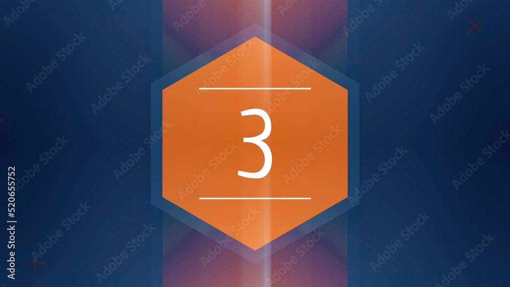 The number 3 appears and has glow and light streaks. Numbers Animation ...