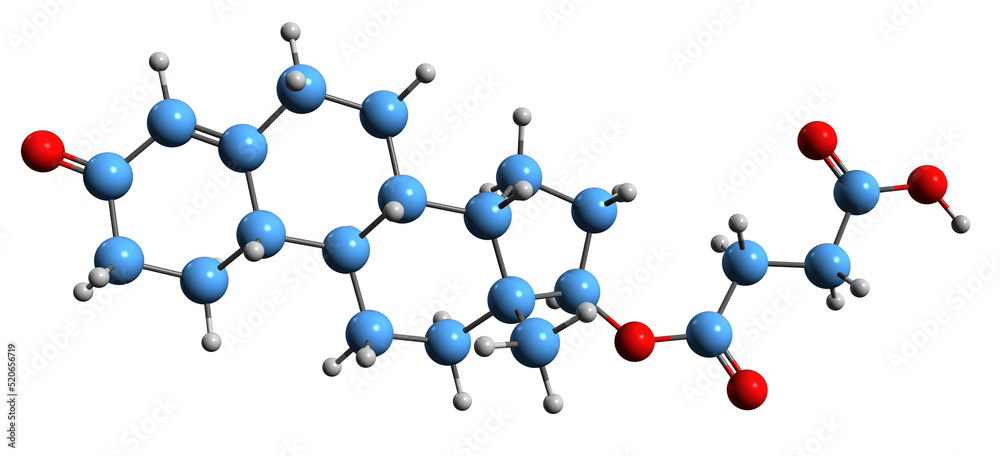 3D image of Nandrolone hydrogen succinate skeletal formula - molecular ...