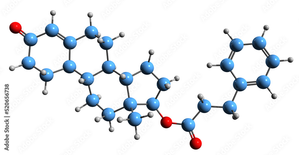 3D image of Nandrolone phenylpropionate skeletal formula - molecular ...