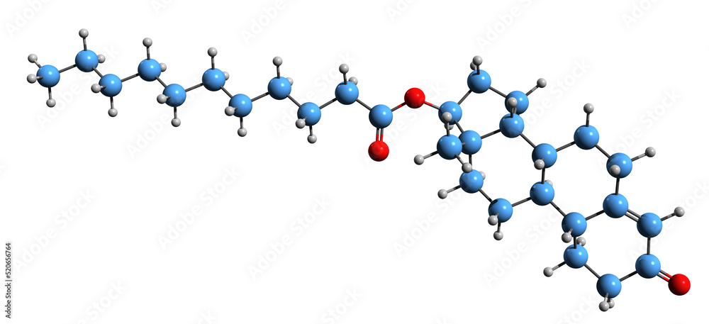 3D image of Nandrolone undecanoate skeletal formula - molecular ...