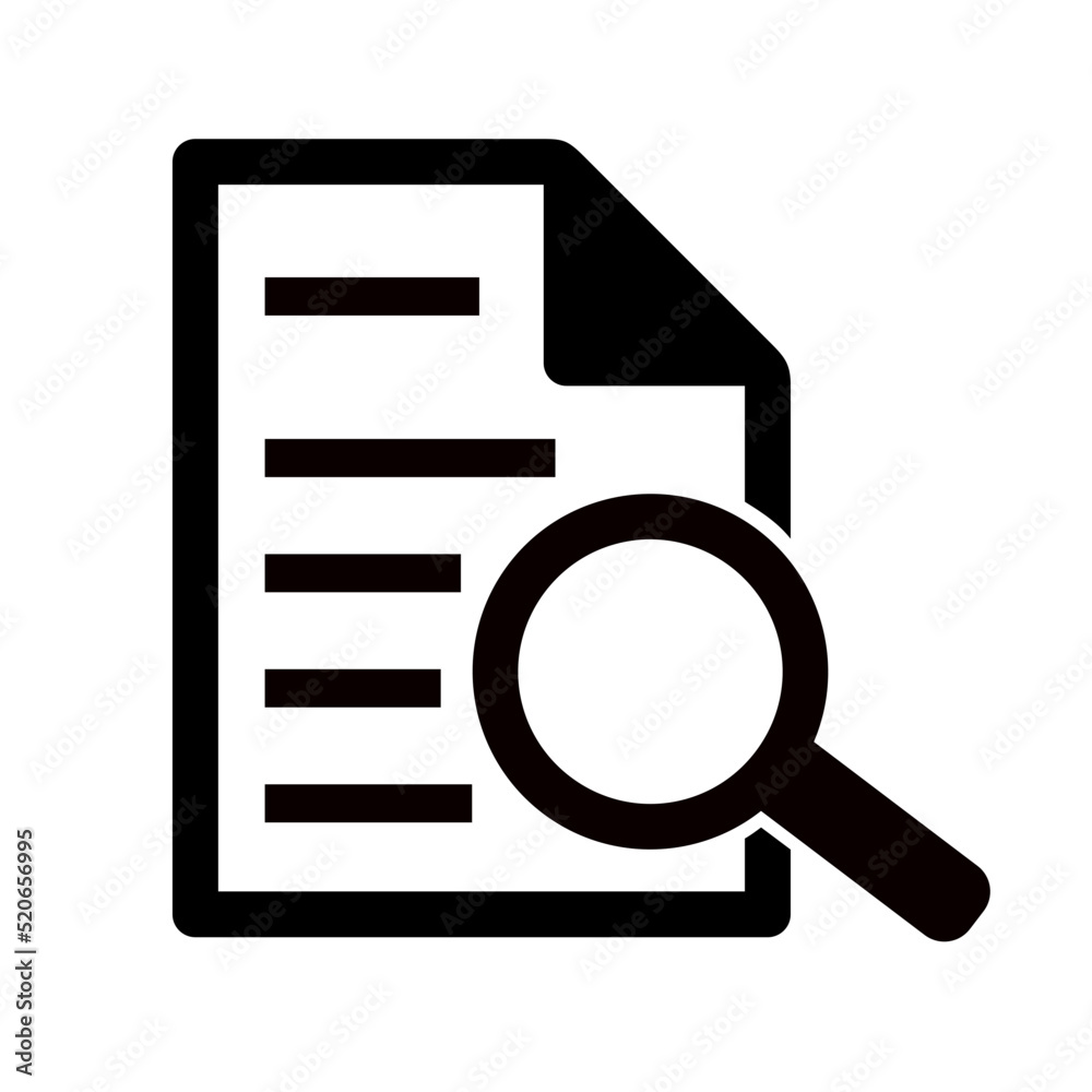 Dokument Z Lup Ikona Kontroli I Wyszukiwania Dokument w Stock Vector