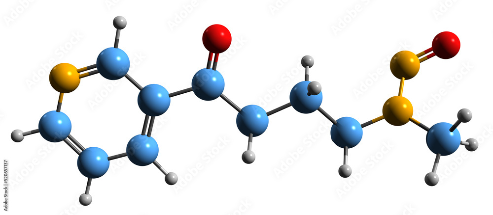 3D image of Nicotine-derived nitrosamine ketone skeletal formula ...