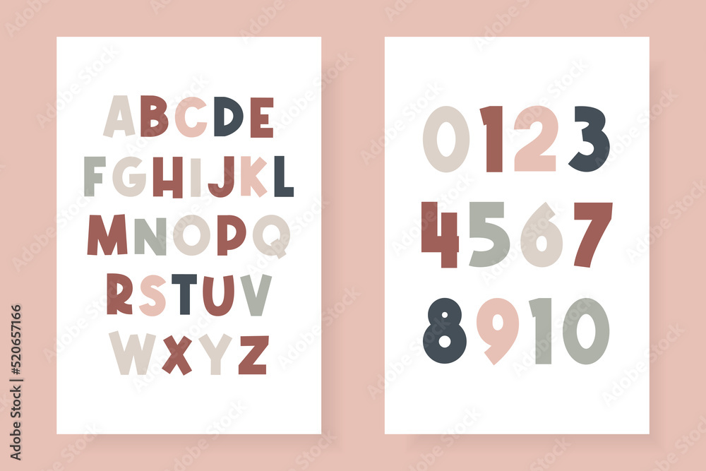 Alphabet Poster, ABC Prints, 123 Prints, Printable Numbers 123 Poster ...