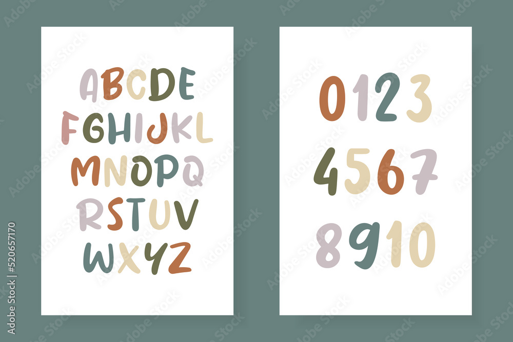 Alphabet Poster, ABC Prints, 123 Prints, Printable Numbers 123 Poster ...