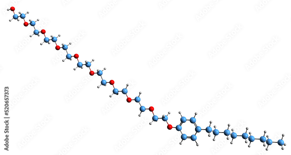 Poster 3D image of Nonoxynol-9 skeletal formula - molecular chemical ...