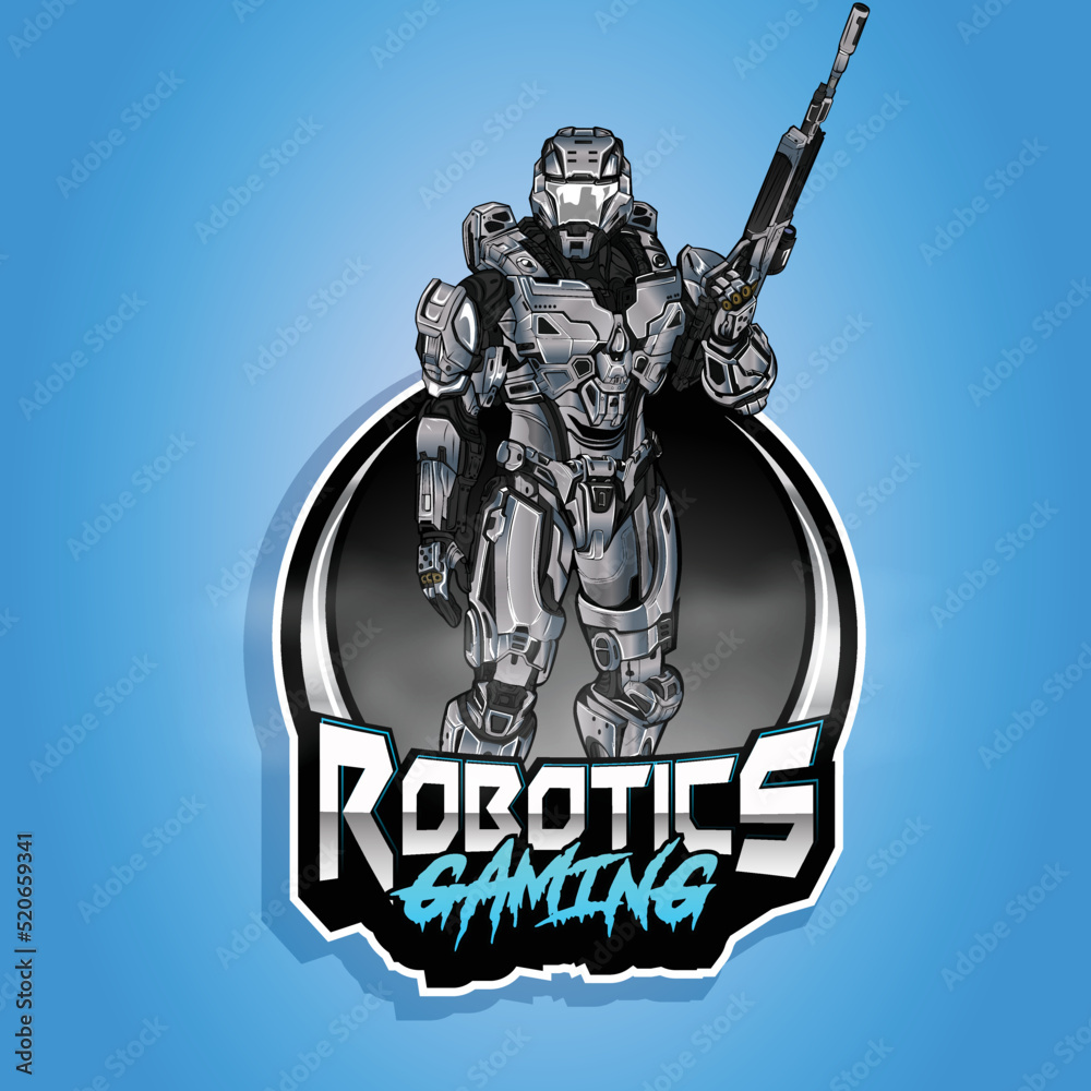 Future robotic soldiers, Esport gaming mascot logo Stock Vector | Adobe ...