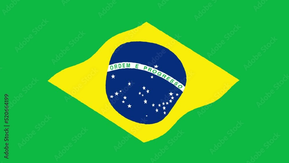 Waving Flag of Brazil, Animated Background. Brazilian Flag Wave Motion ...