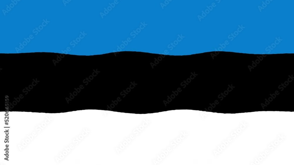 Waving Flag of Estonia, Blue Black and Stripes Animated Background ...