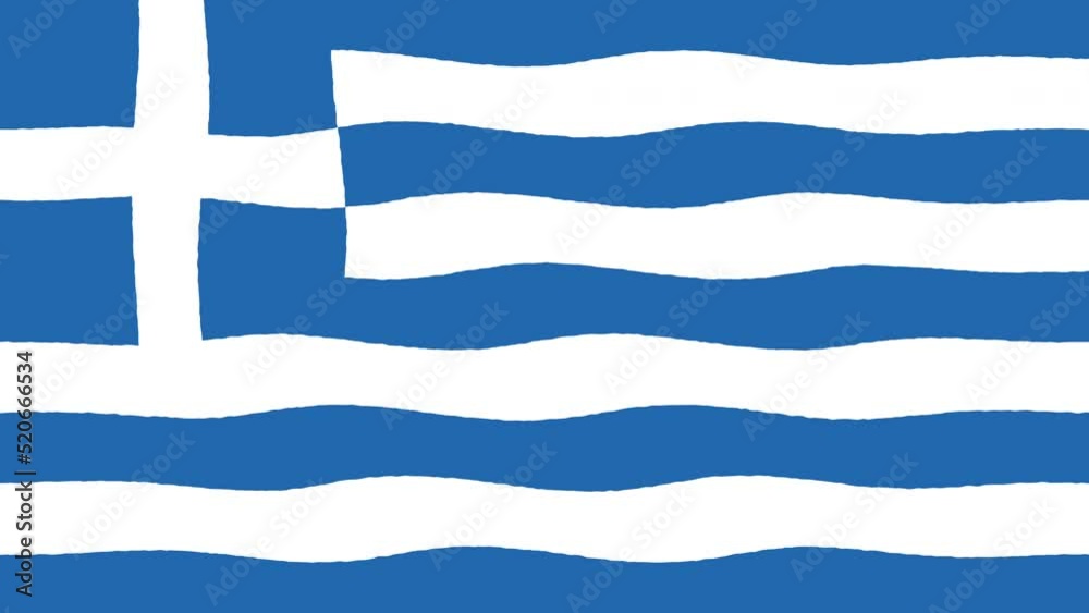Waving Flag of Greece, Blue and White Stripes Animated Background ...
