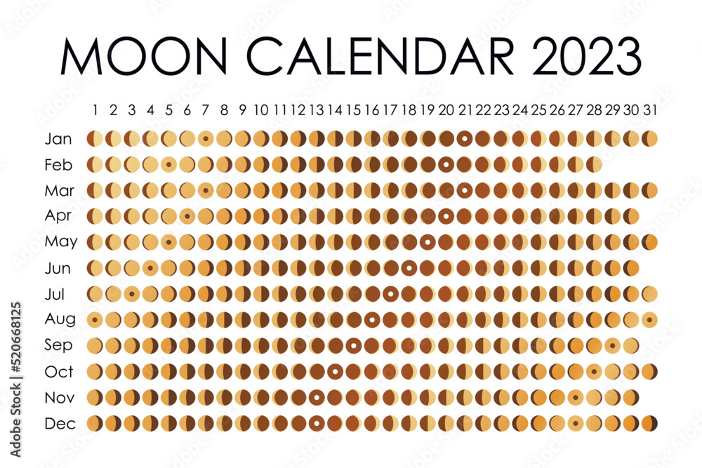 2023 Moon calendar. Astrological calendar design. planner. Place for ...