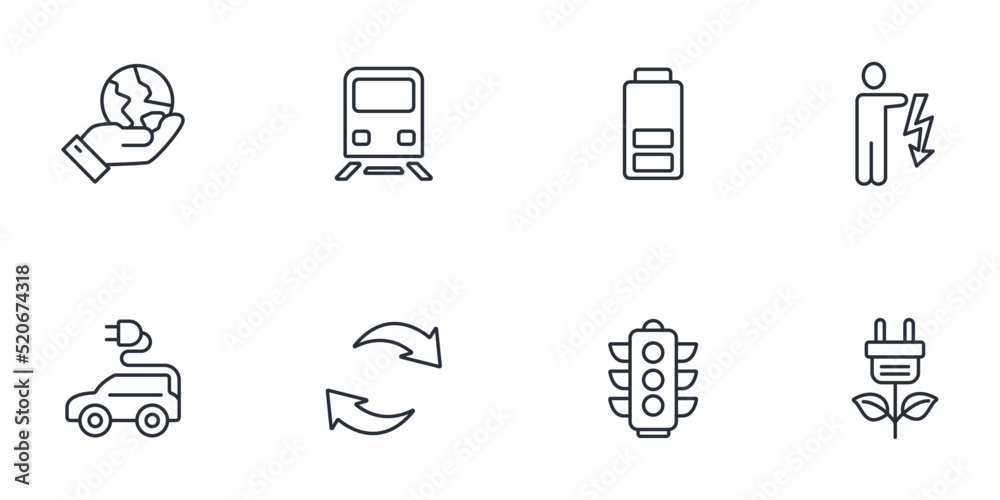 Detailed illustration of e-mobility icons set . Detailed illustration ...