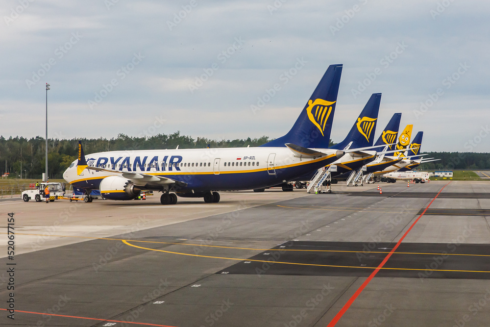 Warsaw, Poland - 19.07.2022: Ryanair Boeing 737-800 in airport. Stock ...